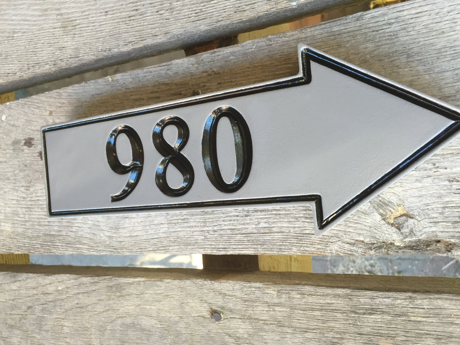 Custom Carved Arrow Shaped House Number Sign Pointing Left or Right, up ...
