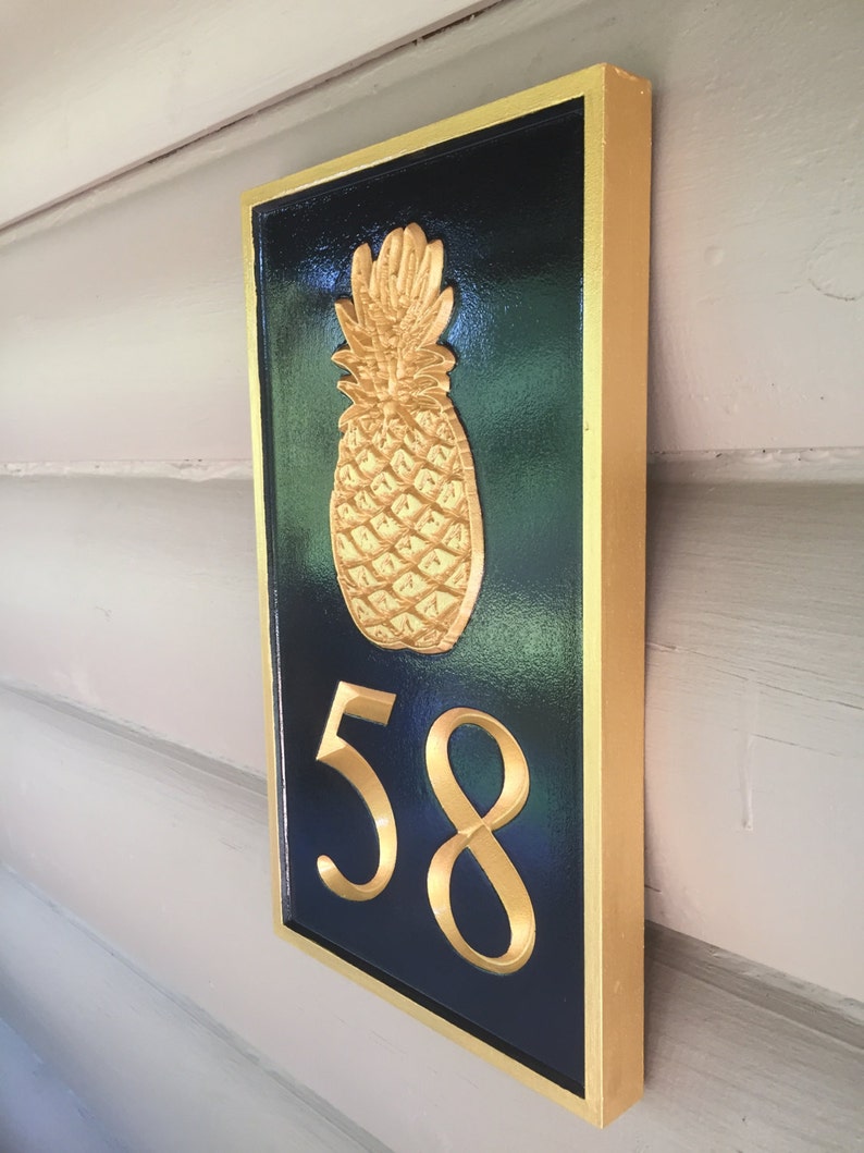 Carved Street House Number Plaque / House Marker With - Etsy