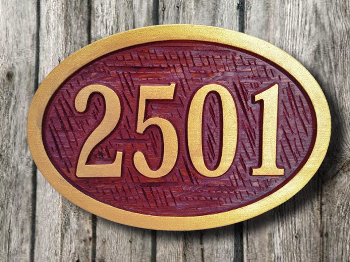 Cedar Carved Address Sign - Custom Carved Wood Signage - Made to Order ...