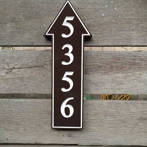 Custom Carved Arrow Shaped House Number Sign Pointing Left or Right, up ...