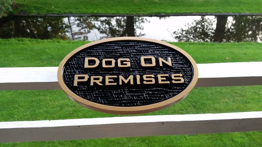 Dog on Premises - Classy Beware of Dog Sign - Etsy