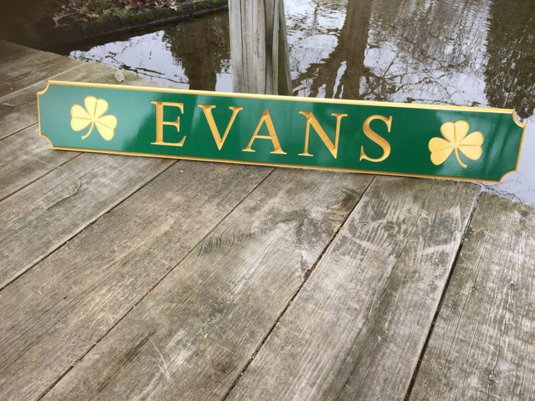 Personalized Carved Quarterboard Sign With Shamrock - Customize With ...
