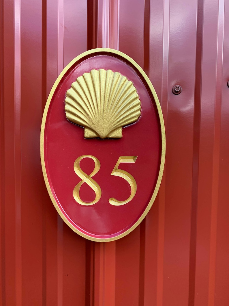 Realistic Scallop Shell House Number Sign Carved Street | Etsy