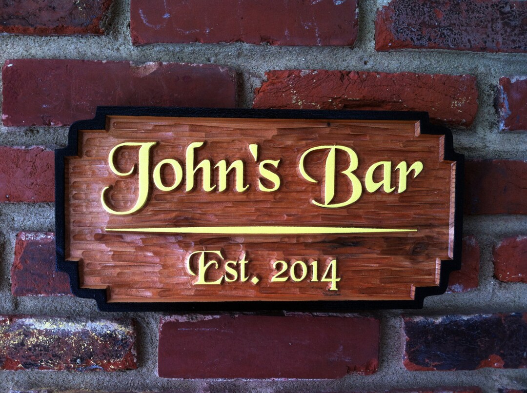 Bar or Pub Sign Made to Order With Your Name Personalized Custom Carved ...