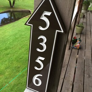 Custom Carved Arrow Shaped House Number Sign Pointing Left or Right, up ...