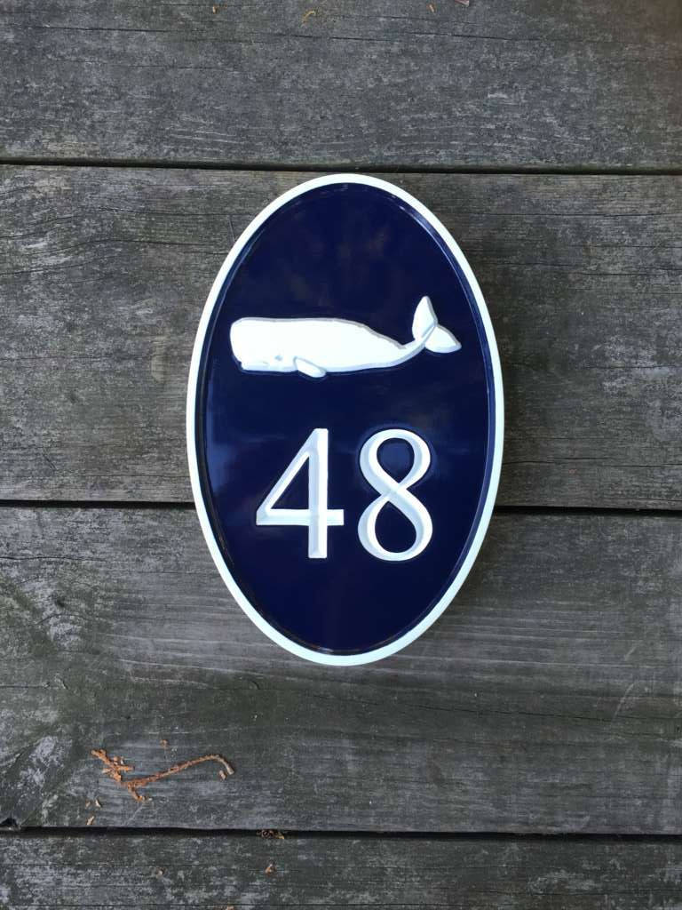 Carved Street Number Plaque / House Sign With Your Choice of Emblem ...