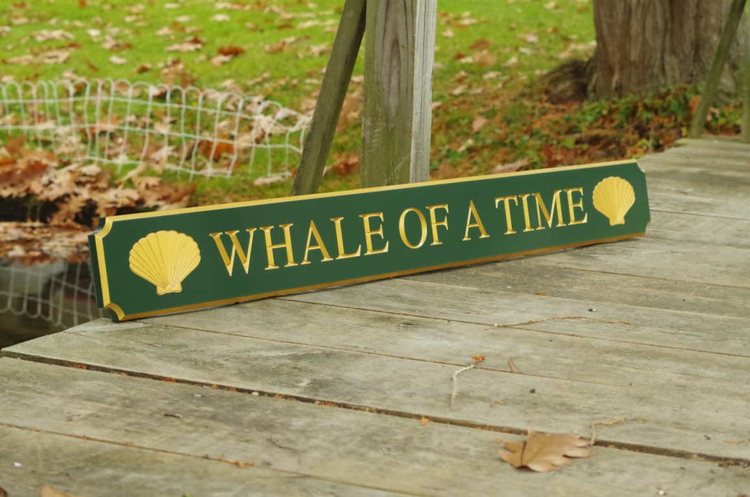 Custom Carved Quarterboard Sign With Scallop Sea Shell - Add Your Name ...