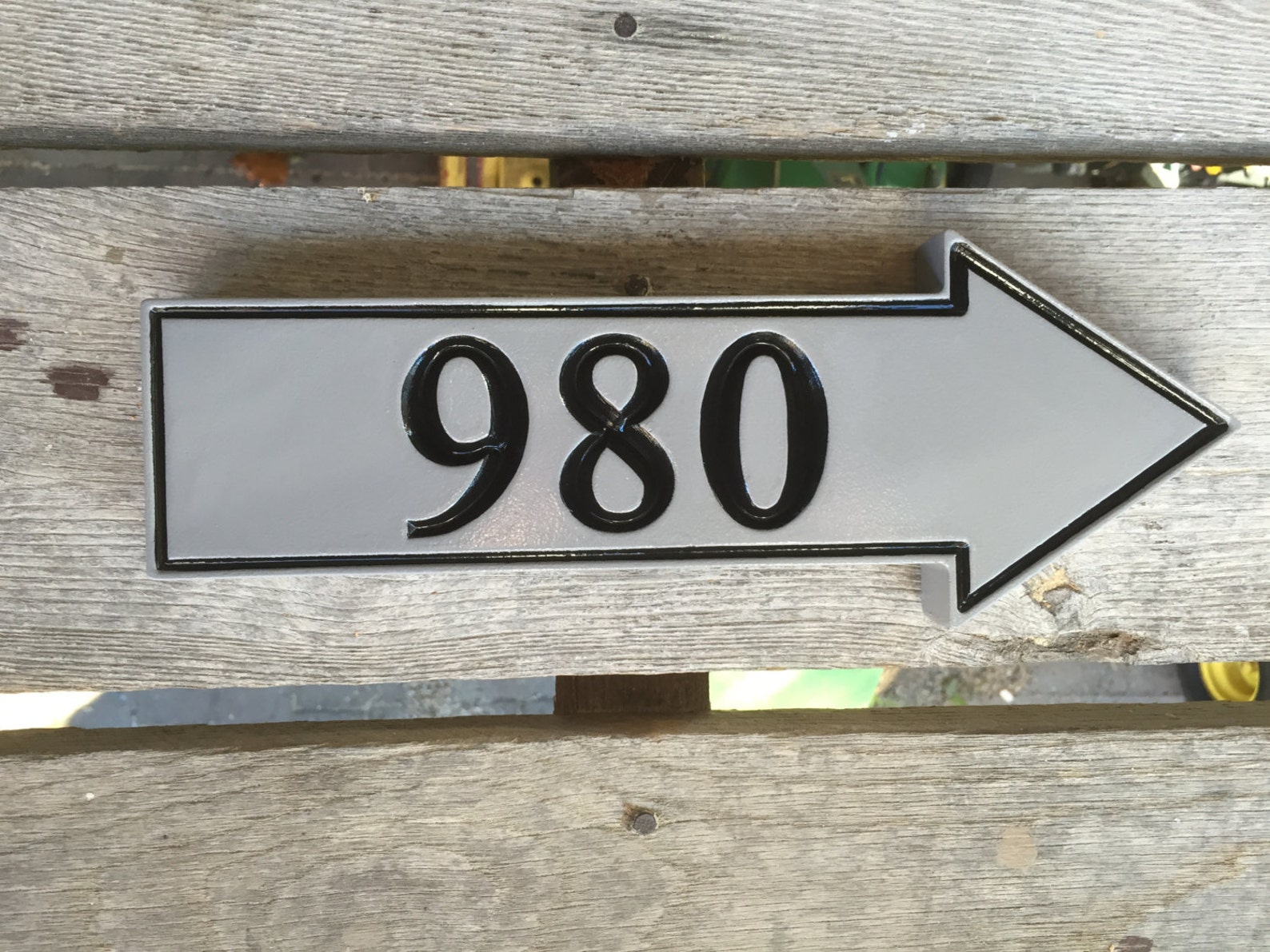 Custom Carved Arrow Shaped House Number Sign Pointing Left or Right, up ...