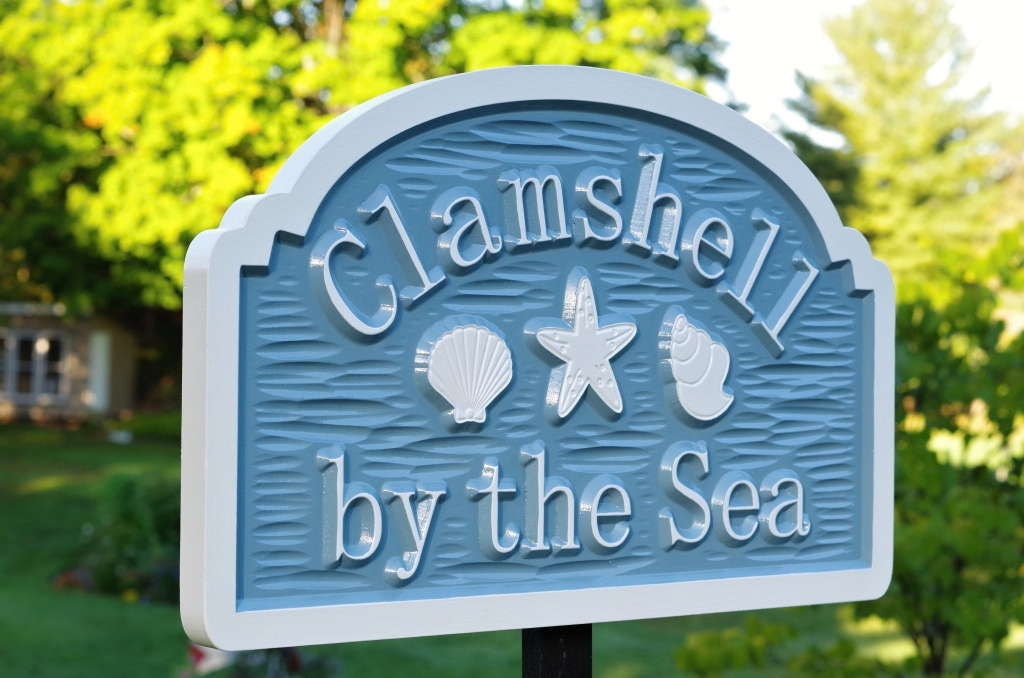 Custom Beach Address Sign With Sea Shells and Starfish | Etsy