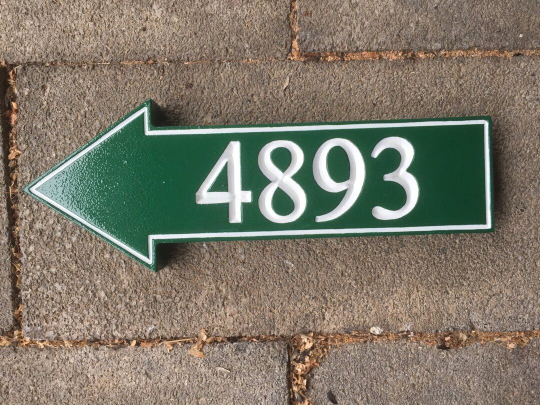 Custom Carved Arrow Shaped House Number Sign Pointing Left, Right, up ...