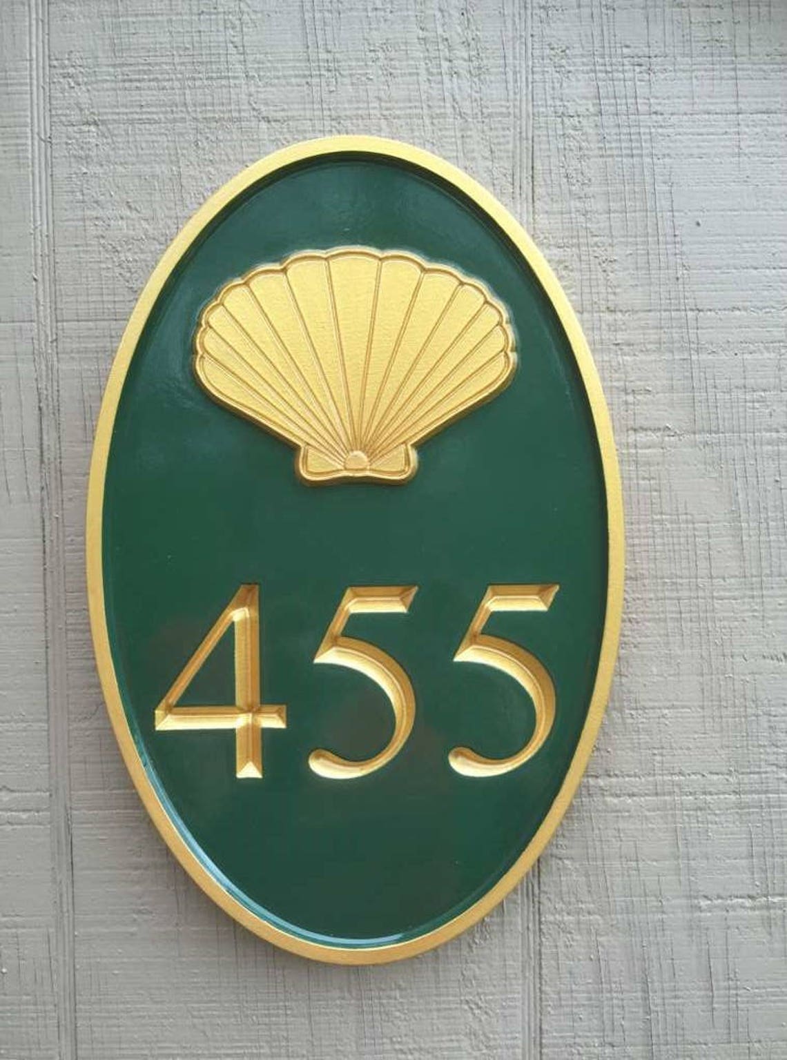 Carved Street Number Plaque / House Sign With Your Choice of Emblem ...
