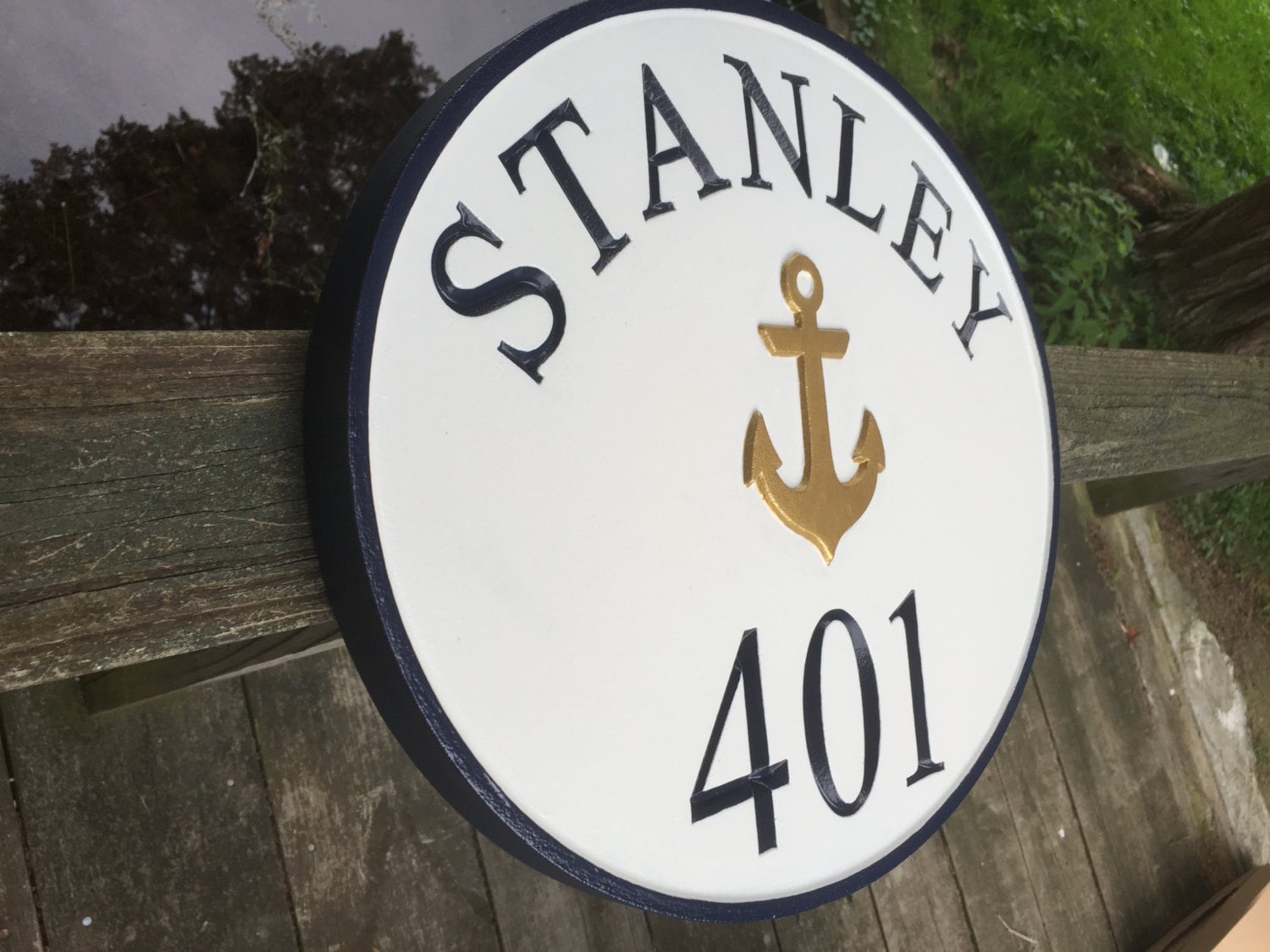 House Marker With Last Name and House Number - Custom Carved Sign With ...