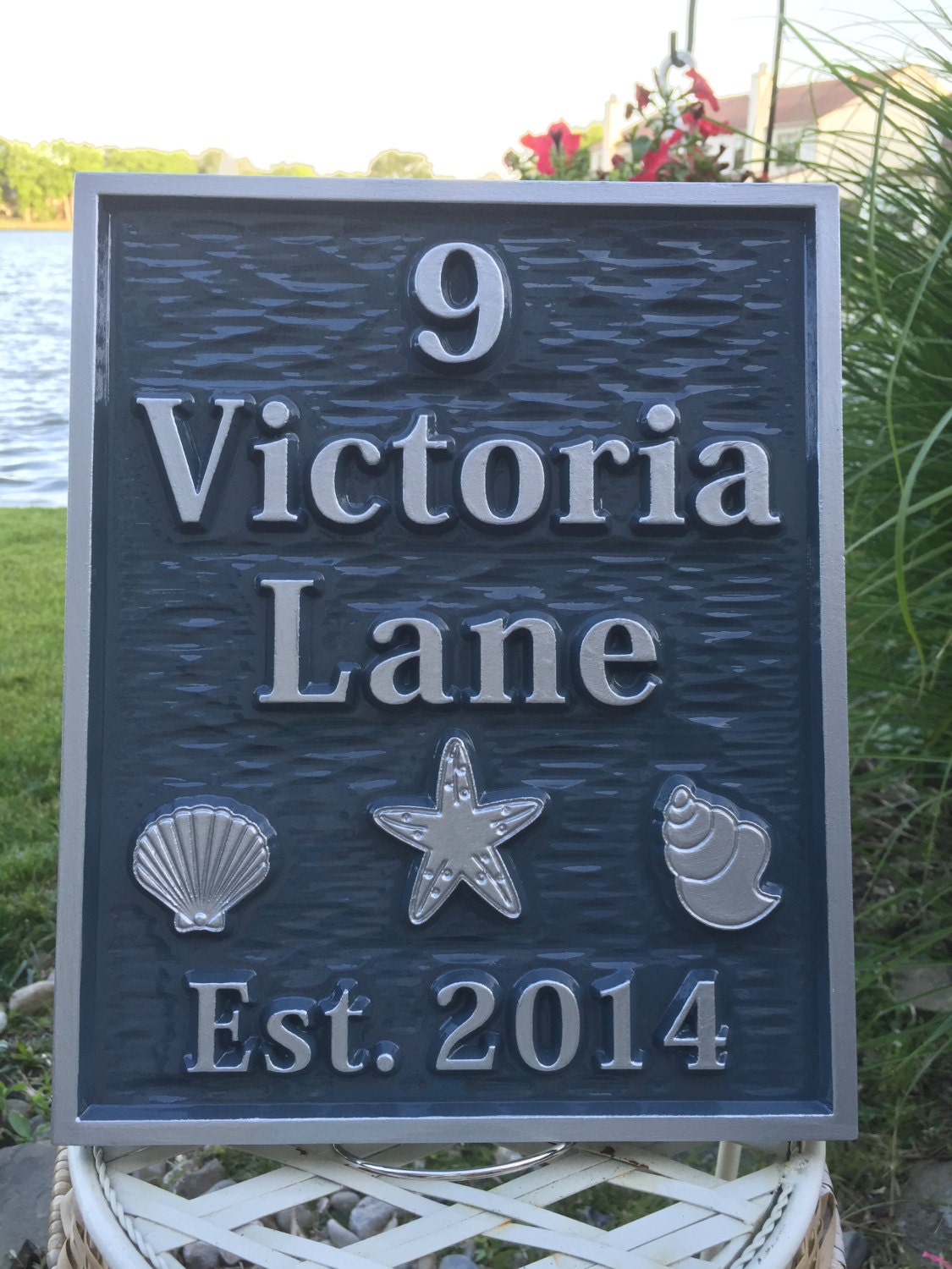 Custom House Marker / With Street Name and Images Plaque - Etsy