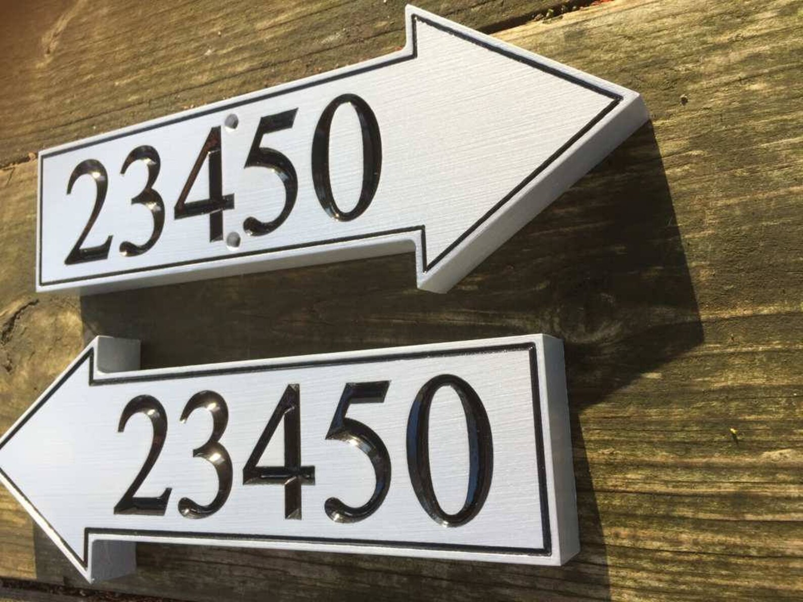 Custom Carved Arrow Shaped House Number Sign Pointing Left, Right, up ...