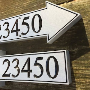 Custom Carved Arrow Shaped House Number Sign Pointing Left, Right, up ...