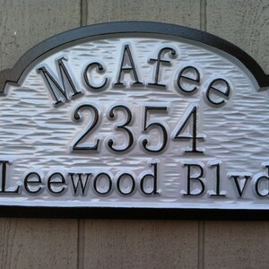 Custom Carved Personalized Street Address With Last Name Entry Way Sign ...