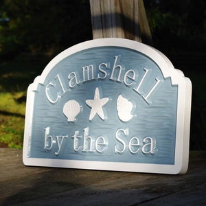 Custom Beach Address Sign With Sea Shells and Starfish (S7) - Etsy