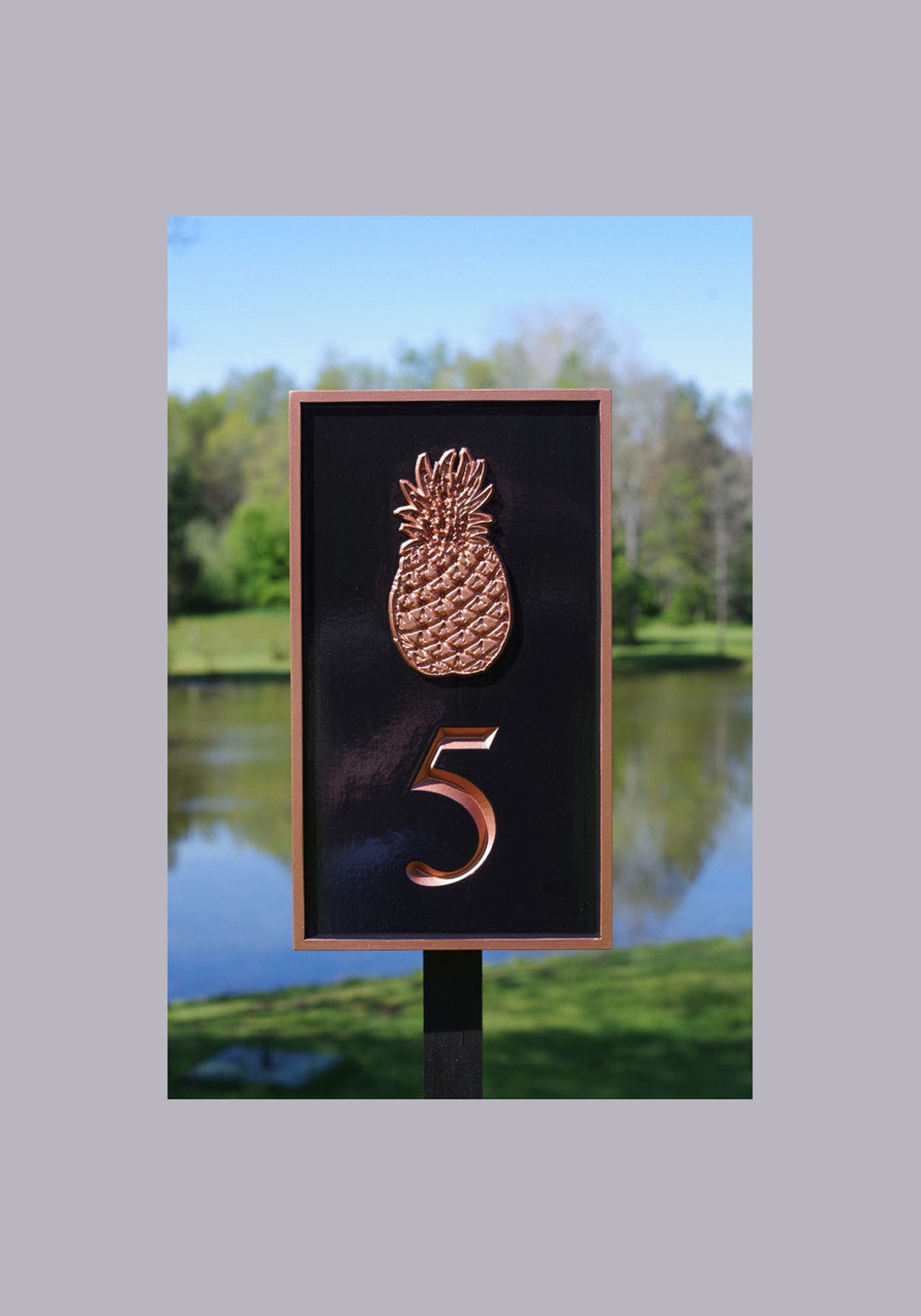 Carved Street Address Plaque / House Number With Pineapple or Other ...