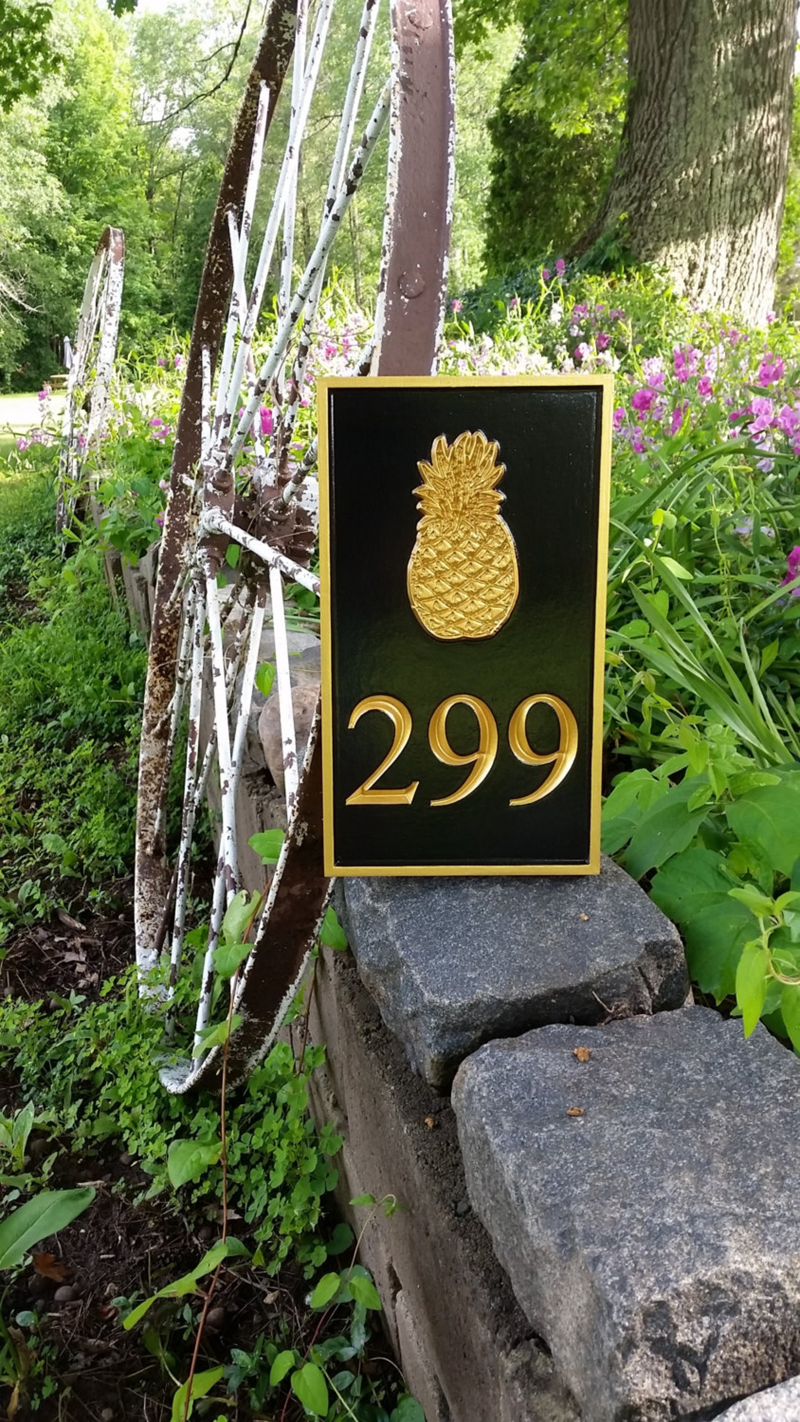 Carved Street House Number Plaque / House Marker With - Etsy