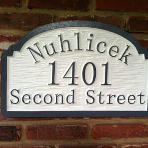 Custom Carved Personalized Street Address With Last Name Entry Way Sign ...