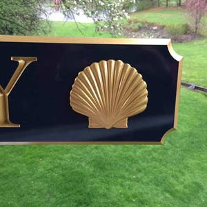 Carved Quarterboard Sign With 3D Scallop Shell - Customize With Name or ...