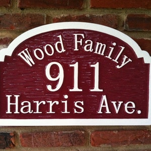 Custom Carved Street Address Sign With Family Name - Custom Carved ...
