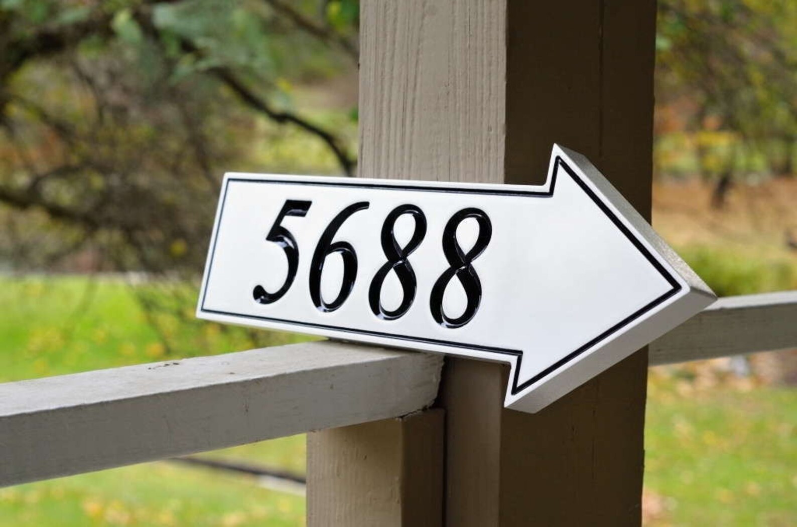 Custom Carved Arrow Shaped House Number Sign Pointing Left or | Etsy