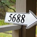 Custom Carved Arrow Shaped House Number Sign Pointing Left or Right, up ...