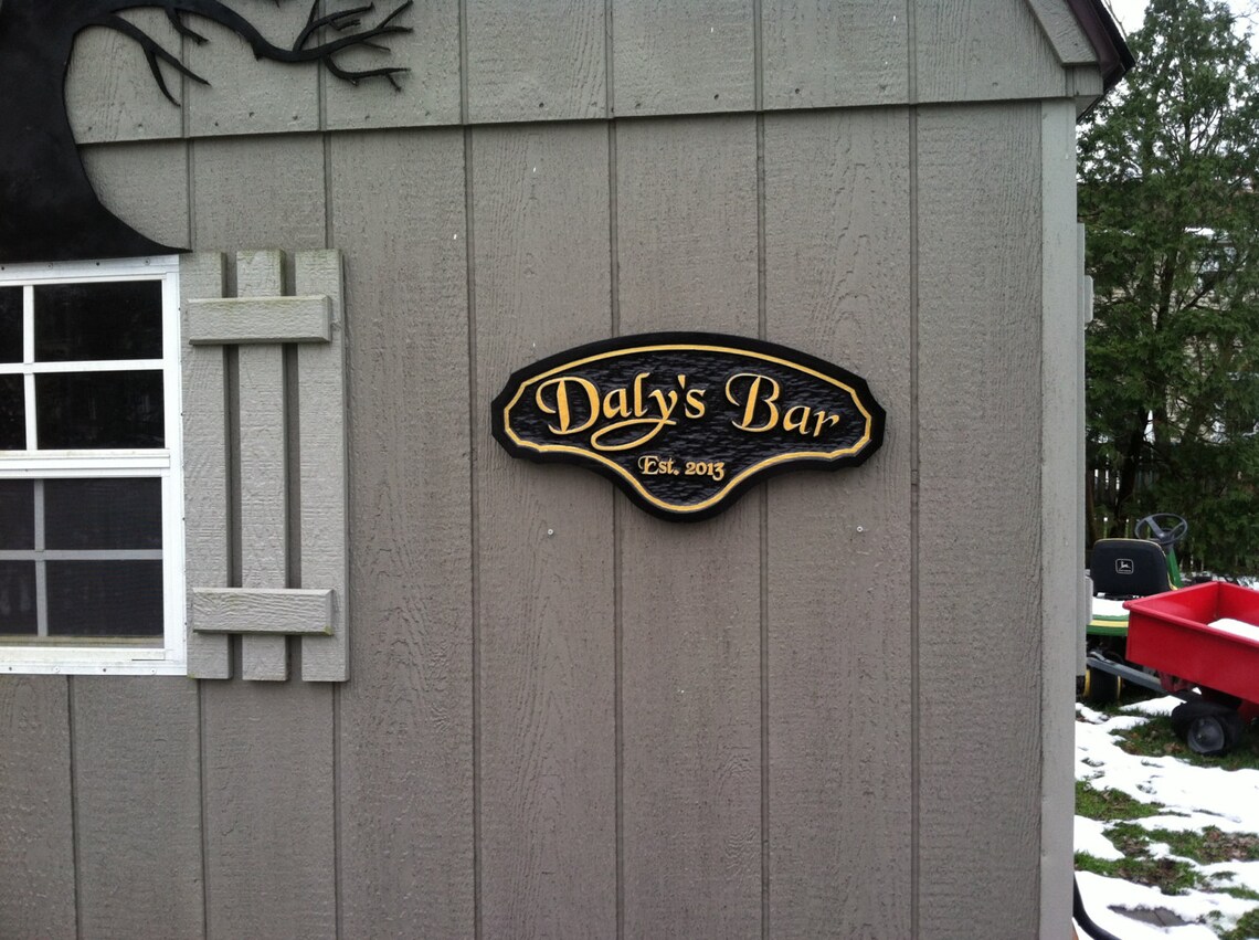 Classy Personalized Man Cave Bar Sign With Established Year | Etsy