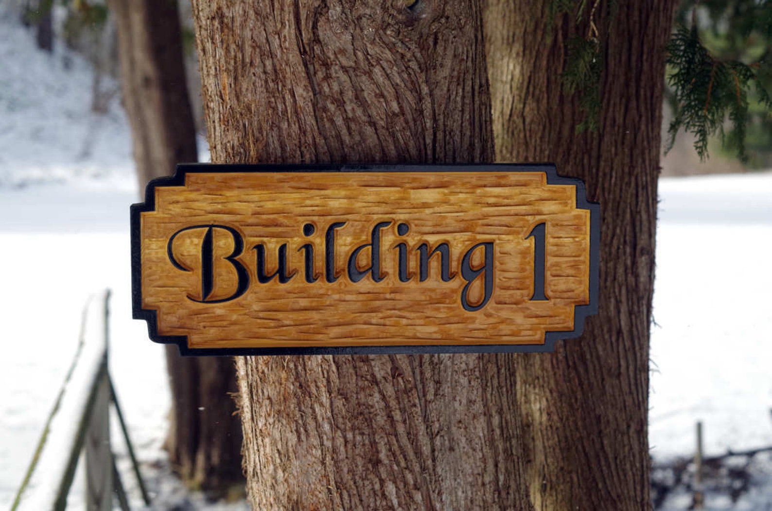 Add Your Wording Cedar Carve Building Marker Sign Made to - Etsy
