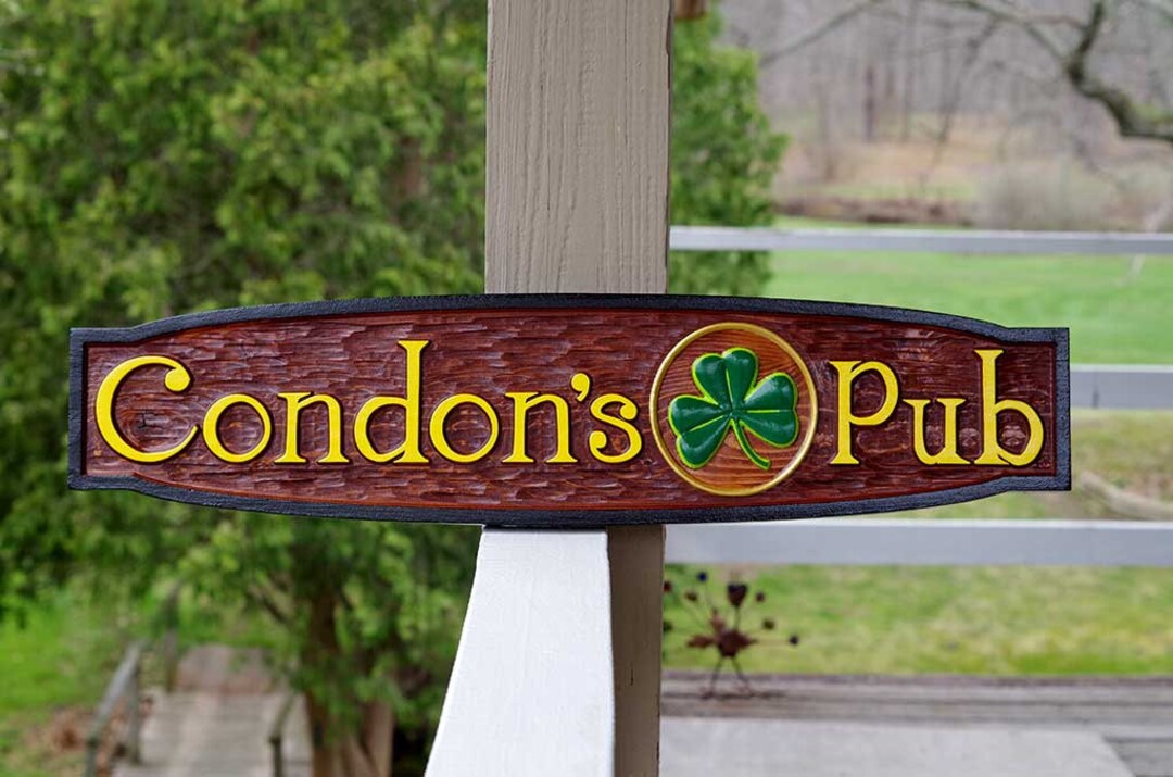 Custom Carved Pub Sign - Personalized Cedar Bar Sign - Etsy