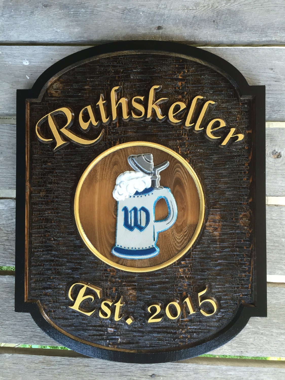 German Themed Custom Pub Sign Personalized With Beer Stein - Etsy
