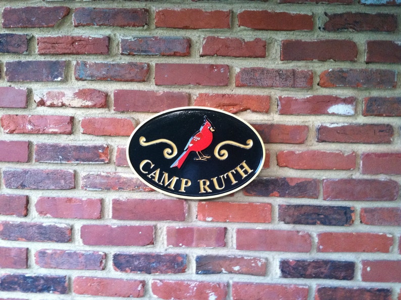 Personalized Camp Name Entrance Sign With Cardinal Custom | Etsy