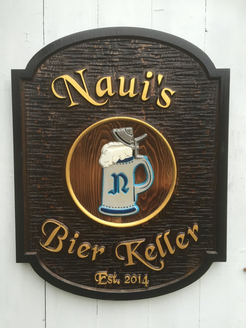 German Themed Custom Pub Sign - Personalized With Beer Stein - Etsy