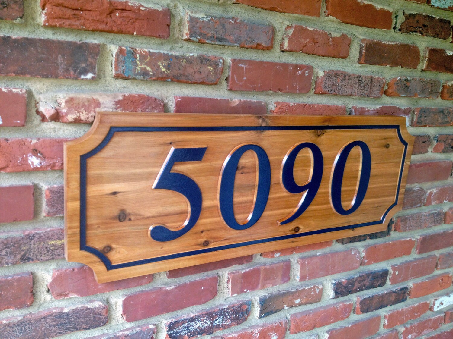 Cedar Custom Street Address Sign / House Number - Custom Wood Signs ...