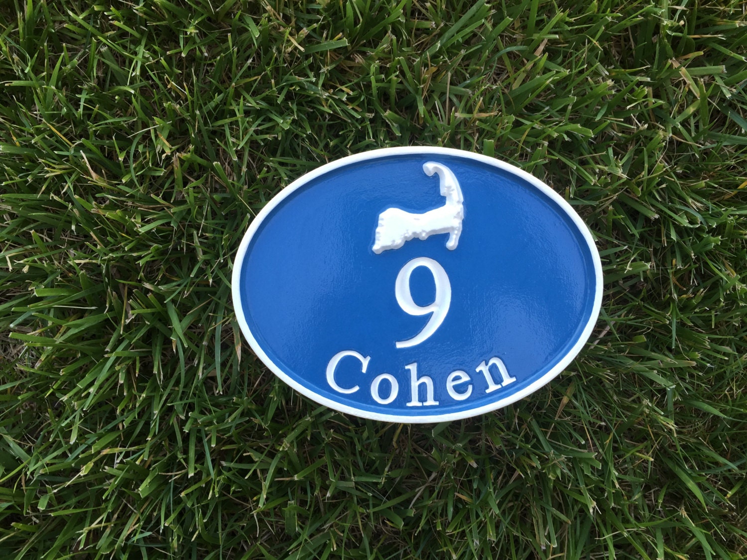 Carved Street Address Plaque /oval House Number With Cape Cod - Etsy