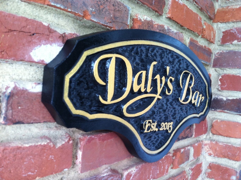 Classy Personalized Man Cave Bar Sign With Established Year | Etsy