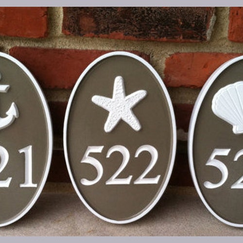 House Number Sign With Beach Theme Starfish or Other Stock - Etsy