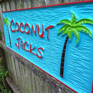 Add Your Name Island Theme Custom Bar Sign - Made to Order - Tropical ...