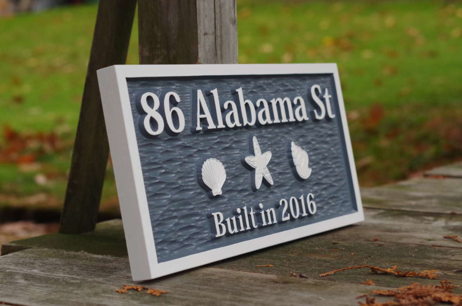 Carved Street Address Plaque / House Number With Sea Creatures - Etsy