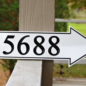 Custom Carved Arrow Shaped House Number Sign Pointing Left or Right, up ...