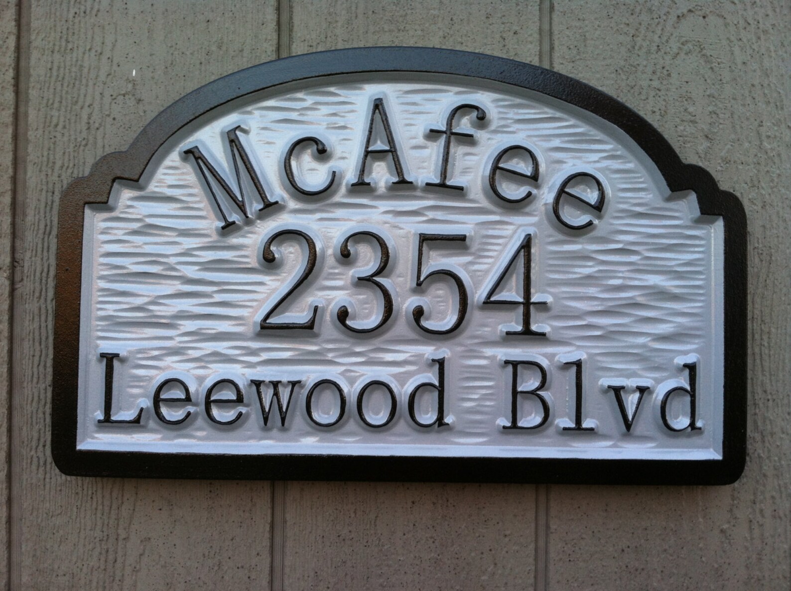 Custom Carved Street Address Sign With Family Name - Custom Carved ...