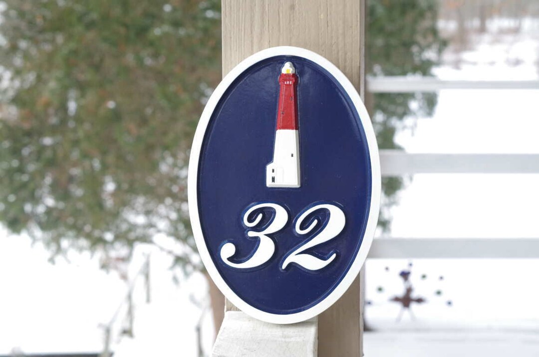 Lighthouse House Number Sign Custom Made (A106) - Etsy