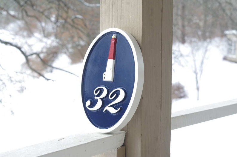 Lighthouse House Number Sign Custom Made A106 - Etsy