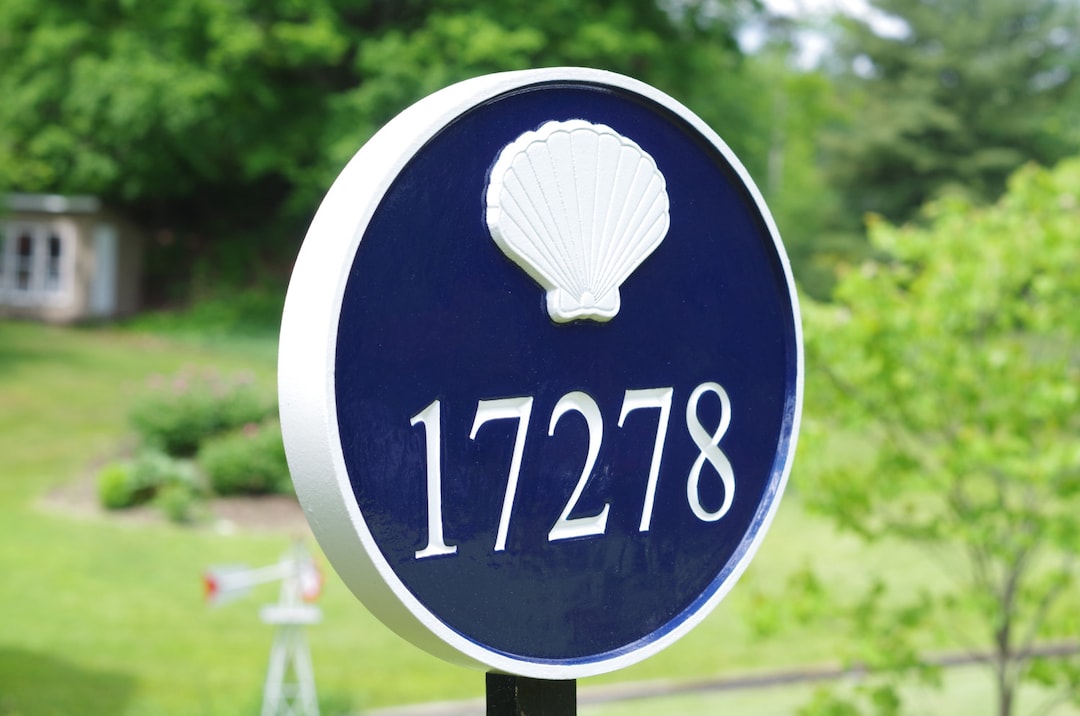 Scallop Shell Address House Number Marker Custom Carved Sign or Use ...