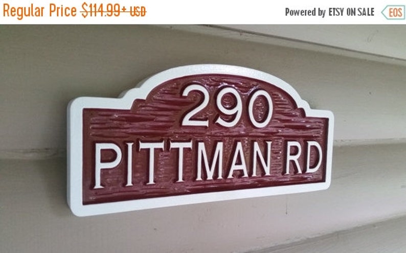 Customized House number sign with Street Address Carved | Etsy
