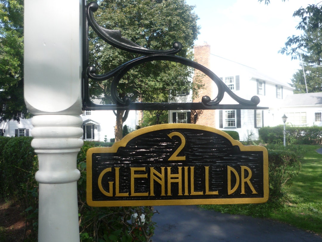 Customized House Number Sign With Street Address Custom Carved Signs A1 ...