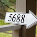 Custom Carved Arrow Shaped House Number Sign Pointing Left or Right, up ...