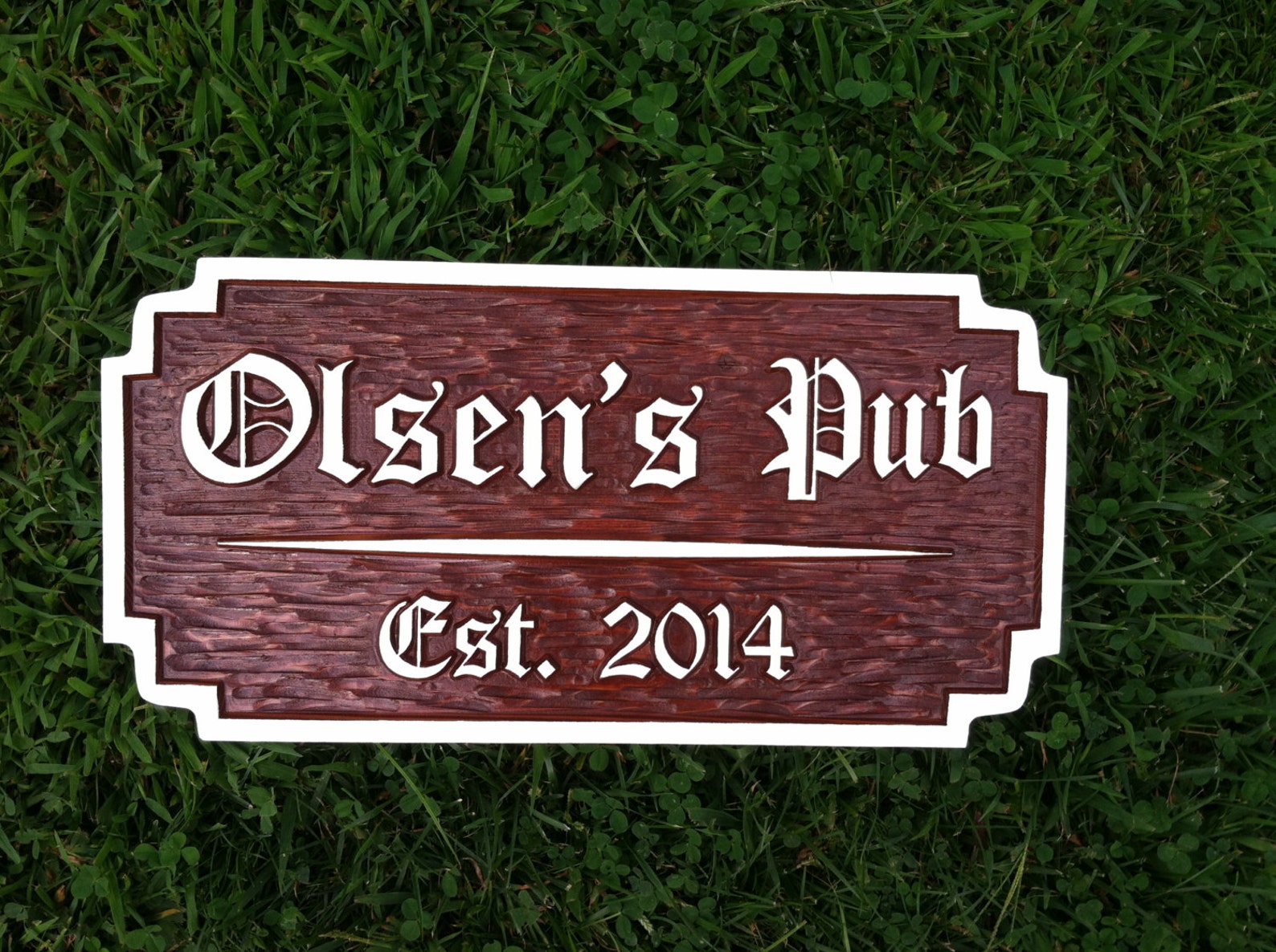 Personalized Old English Bar / Pub Sign Custom Cedar Signs Established ...