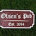 Personalized Old English Bar / Pub Sign - Custom Cedar Signs ...